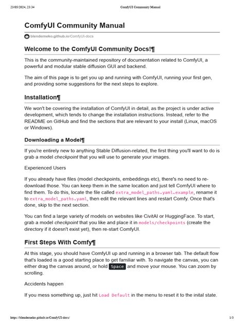 Comfyui Community Manual Pdf Computer Science Computer Architecture
