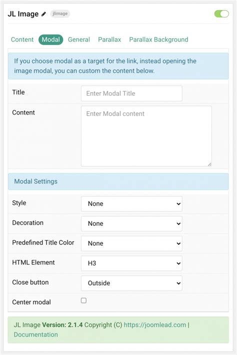Image Particle Documentation Joomlead