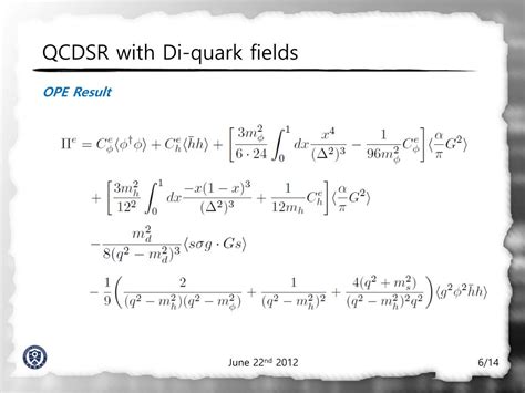 Ppt Multiquark States From A Qcd Sum Rule Approach With Diquark