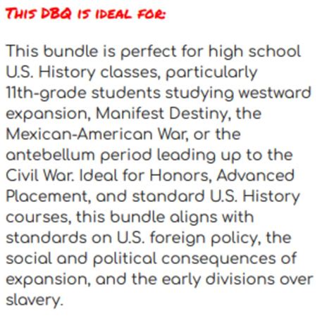 No Prep Self Grading Dbq Bundle The Mexican War Expansion And Slavery