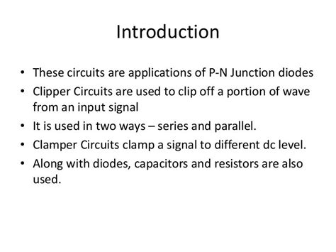 clipper and clamper circuits