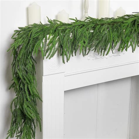 2pcs 6ft Christmas Real Touch Norfolk Pine Garland Artificial Pine