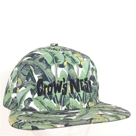 Crows Nest Cap All Over Palms Floral Spell Out Snapback Trucker