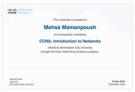 Mahsa Mamanpoush On Linkedin Ccna Networking Cybersecurity Ciscocertified Itcertifications