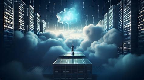 Premium Ai Image Cloud Data Storage Database Cloud Computing Concept