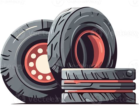 Cartoon Tires And Wheels On A Black Background 49953785 Png