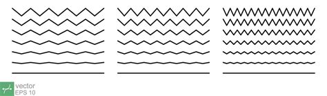 Squiggle Zigzag Line Pattern Wiggly Wavy Ripple Wave Line Black Underlines Smooth And