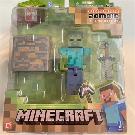 Toys Minecraft Series 1 Overworld Zombie Action Figure 2 34 Jazwares