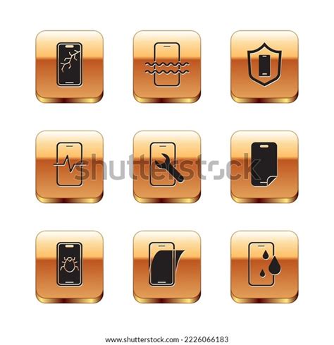 Set Mobile Broken Screen System Bug Stock Vector Royalty Free Shutterstock