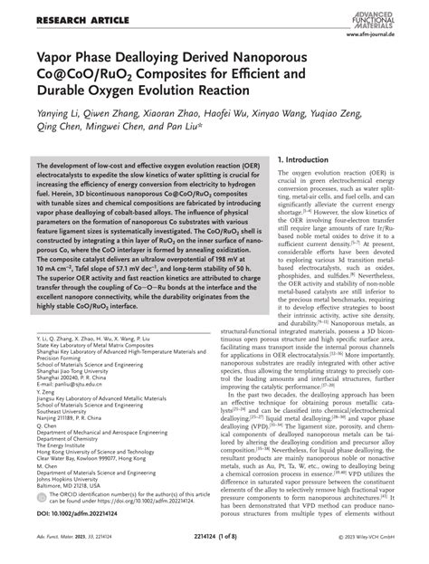 Vapor Phase Dealloying Derived Nanoporous Cocooruo2 Composites For