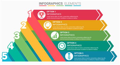 Infographics Element Abstract Design The Number Top Five List Template