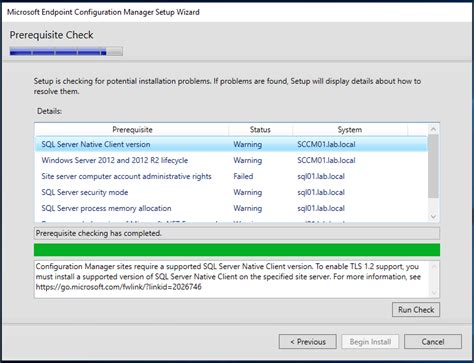 MECM Kurulum Sihirbazında SQL Server Native Client version Uyarısının