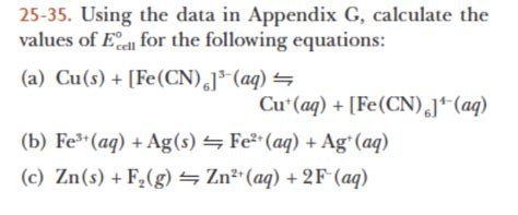 Solved Using The Data In Appendix G Calculate The Values Of