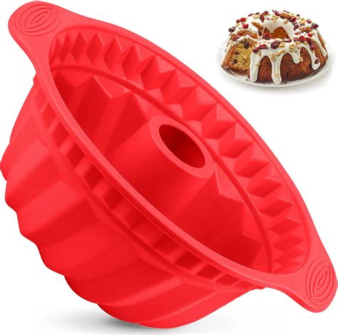 95 Inch Silicone Cake Pans Non Stick Fluted Cake Pan With Sturdy