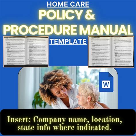 Policy And Procedure Template For Homecare Etsy