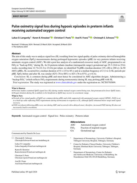 Pdf Pulse Oximetry Signal Loss During Hypoxic Episodes In Preterm