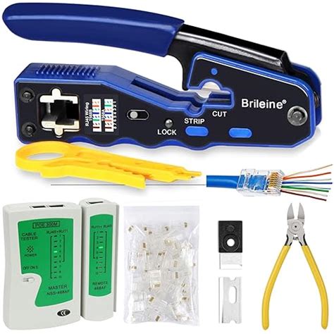 Rj45 Crimp Tool Pass Through Ethernet Crimper Cat5 Cat5e Cat6 Crimping Tool Kit Network Cable