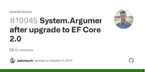 system argumentoutofrangeexception after upgrade to ef core 2 0 · issue