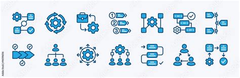 Set Of Business Workflow Icon Containing Process Productivity Management System Efficiency