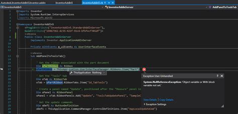 Solved My Vbnet Inventor Addin Is Launched Successfully But Not Functionning Autodesk