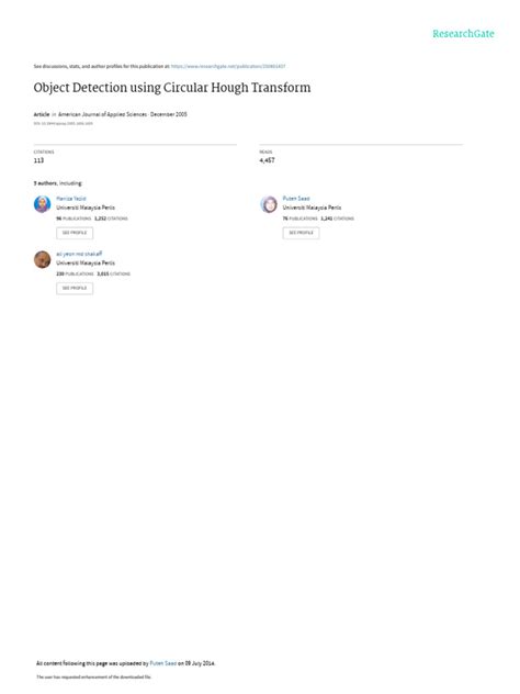Object Detection Using Circular Hough Transform Pdf Image Segmentation Signal Processing