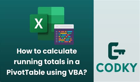 How To Calculate Running Totals In A Pivottable Using Vba Codky