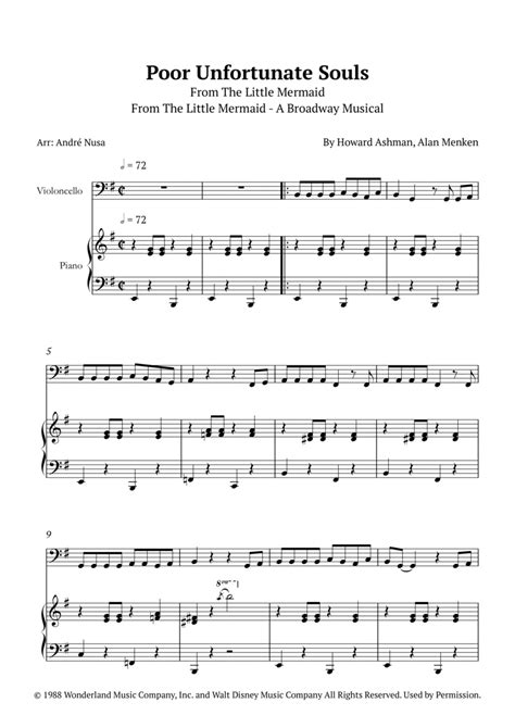 Poor Unfortunate Souls By Howard Ashman Piano Digital Sheet Music