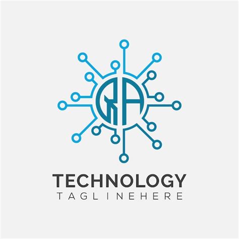 Premium Vector QA Initial Monogram For Technology Logo With Circle Style Design