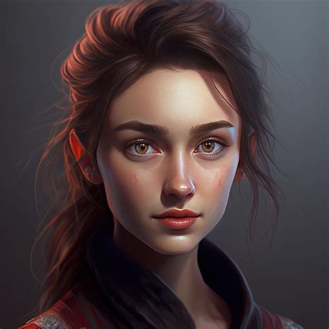 Premium Ai Image Portrait Of Happy Caucasian Woman With Long Dark Hair Created Using