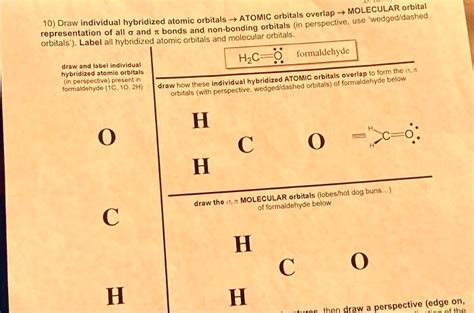 Solved Text Molecular Orbital Atomic Orbitals Overlap 10 Draw Individual Hybridized Atomic