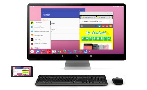 Taskbar Με μία οθόνη ένα πληκτρολόγιο και ένα smartphone μπορείς να έχεις Android υπολογιστή