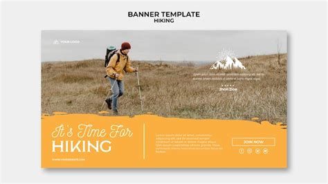 개념 배너 템플릿 하이킹 무료 Psd 파일