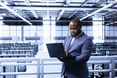 Software Developer In Data Center Implementing Backup Solutions Stock