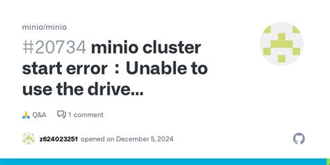 Minio Cluster Start Error：unable To Use The Drive Xxxxxxxx