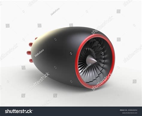 Aircraft Reactive Engine Turbine Isolated On Stock Illustration