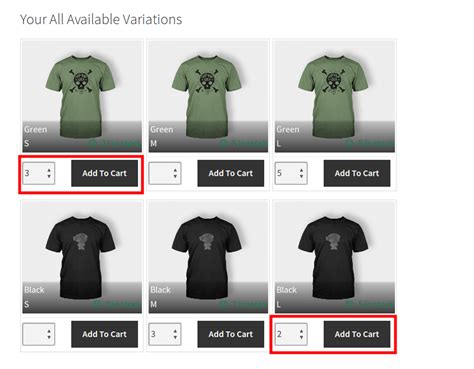 Woocommerce Product Variation Table Documentation Wp Swings