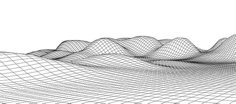 디지털 와이어프레임 풍경 와이어프레임 지형 다각형 조경 디자인 계곡이있는 산의 디지털 사이버 공간 벡터 일러스트레이션 3차원 형태에 대한 스톡 벡터 아트 및 기타 이미지