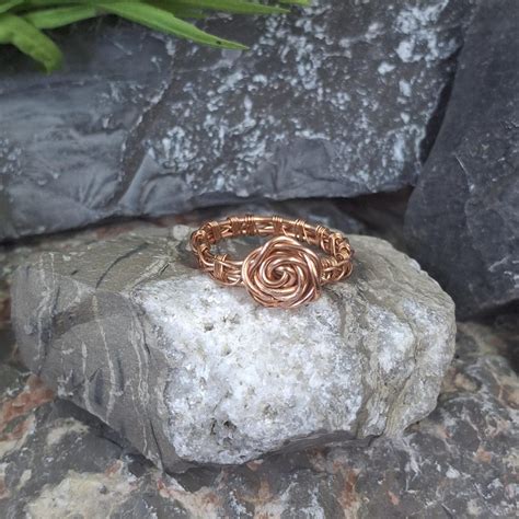 Handmade Rosette Ring Braid Woven Band Customizeable Minimalist Nature Cottagecore