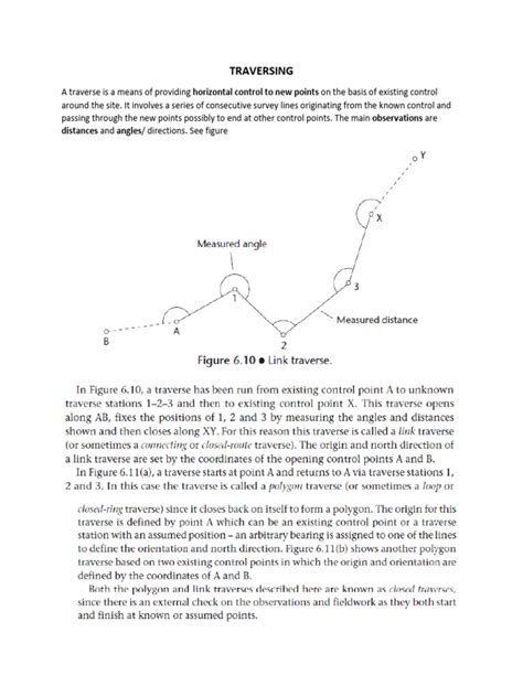 Traversing 1 Pdf Surveying Metrology