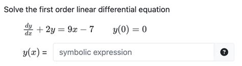 Solved Solve The First Order Linear Differential