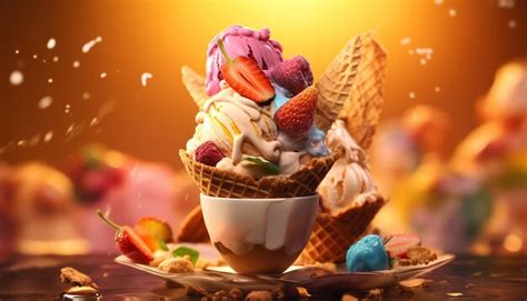 Premium Ai Image Yummy Ice Cream Advertisement Photoshoot Commercial Photography
