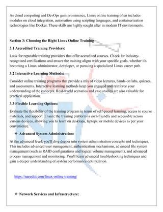 Linux Online Training PDF