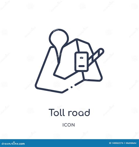 Linear Toll Road Icon From Maps And Locations Outline Collection Thin