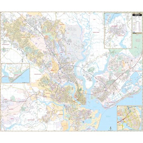 Charleston Sc Wall Map Shop City And County Maps Wall Maps Framed
