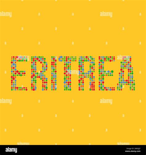 Eritrea Map Silhouette Pixelated Generative Pattern Illustration Stock