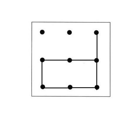 DOT PUZZLE CONNECT ALL THE DOTS WITHOUT LIFTING THE PEN AND WITH ONLY FOUR STRAIGHT LINES