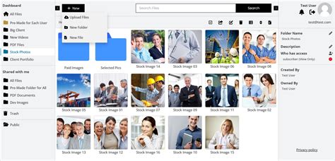 Frontend Dashboard User Private Files