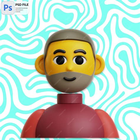 3d Menschen Avatar Mit Bart Render Symbol Isolierte Png Illustration