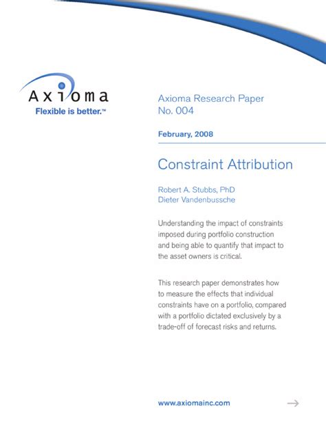 Axioma 004 Constraint Attribution Pdf Mathematical Optimization Modern Portfolio Theory