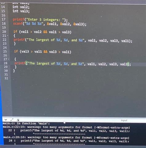 Solved Int Val3 Printf Enter 3 Integers Scanfd